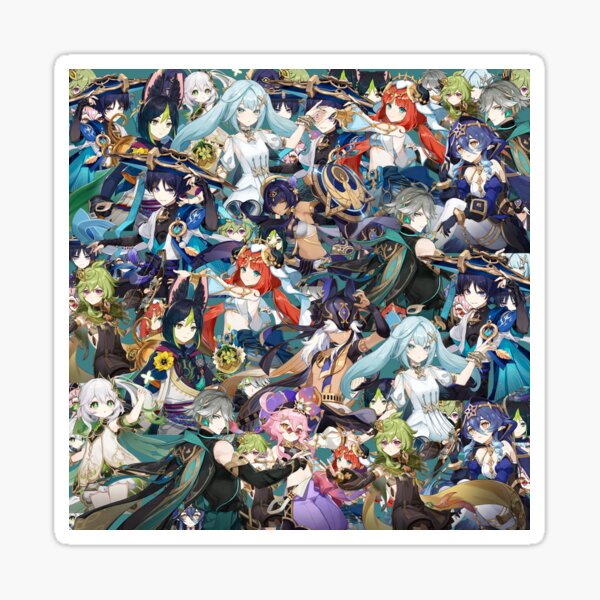 "Genshin Impact Game Sumeru All characters Latest 2023 Collage" Sticker ...