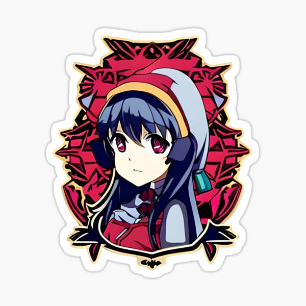 "The Cute Anime Girl Sticker with Unique Blue Hair and Red Eyes ...