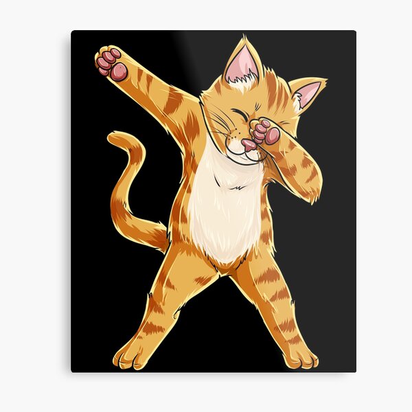 Lámina metálica «Dabbing Cat Shirt Funny Cats meme Kitty Kitten Dab Cat ...