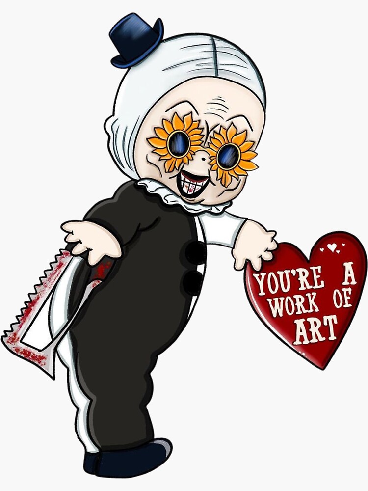 "Terrifier 2- Art the clown- you´re a work of art" Sticker for Sale by ...