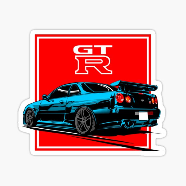 "Nissan GT R 34 Classic" Sticker by igenidz | Redbubble