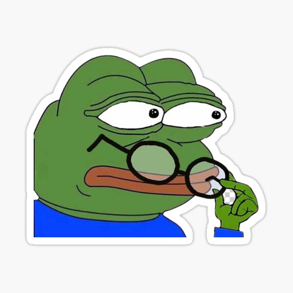 "Pepe with glasses" Sticker for Sale by Doharu | Redbubble