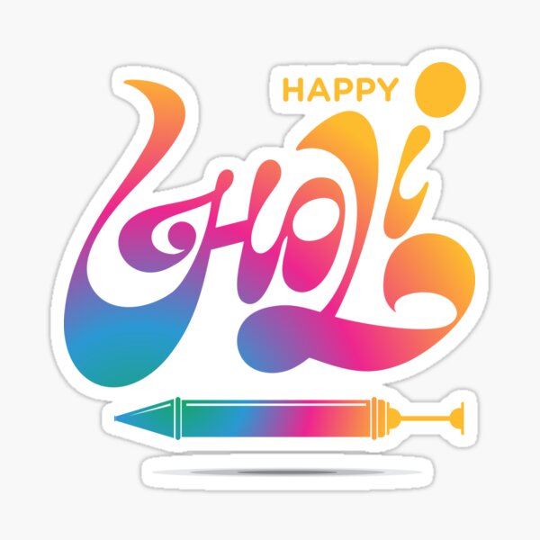 "Happy Holi !" Sticker for Sale by rajsupal | Redbubble
