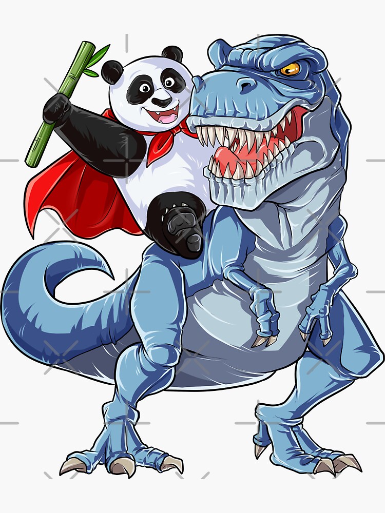 "Panda Riding Dinosaur T-rex T Shirt Funny Pandas Bear Gifts for Panda ...