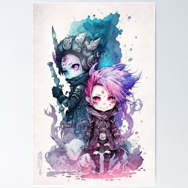 "Pastel Goth Chibi Anime Watercolor JRPG Art" Poster for Sale by The ...