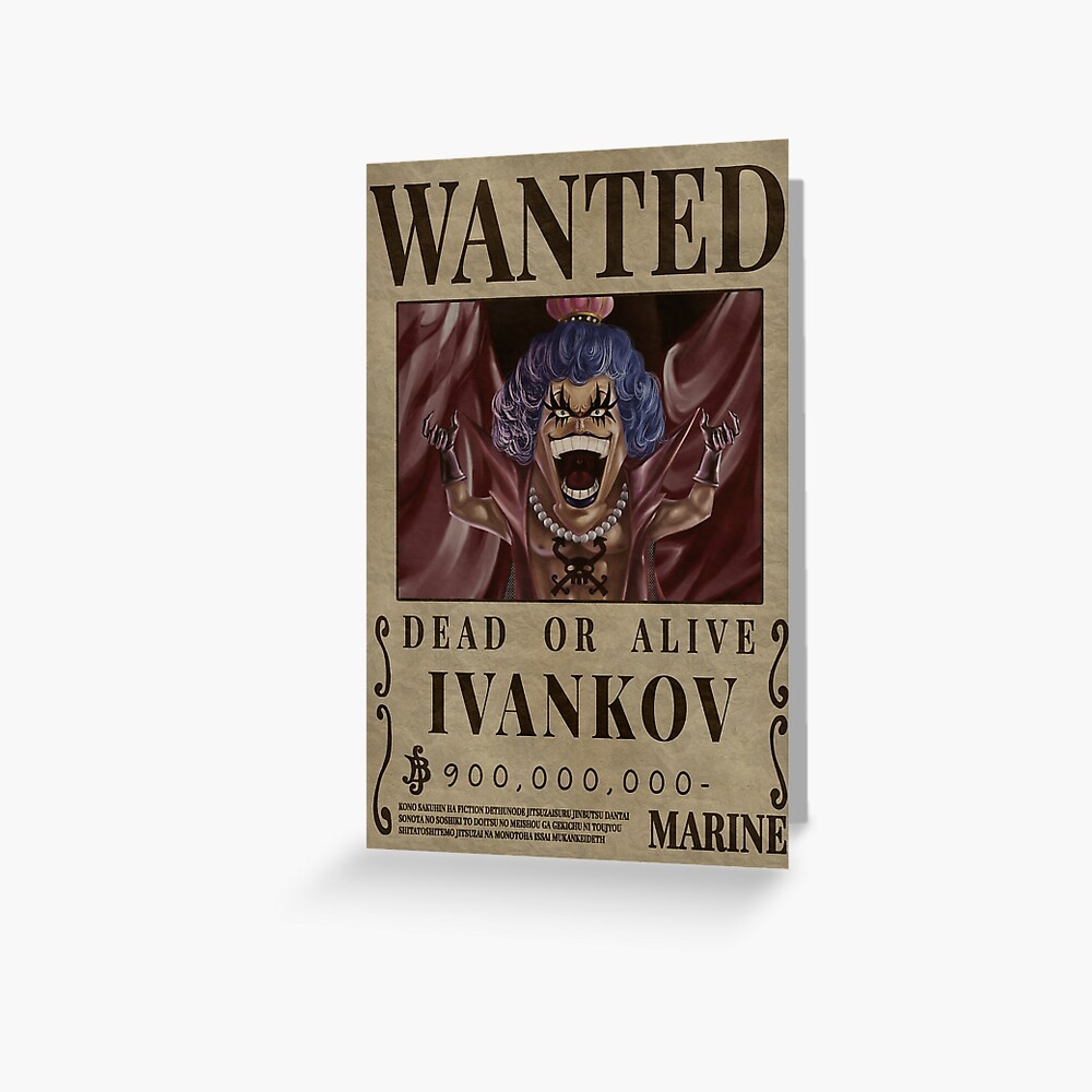 "Iva One Piece Bounty Emporio Ivankov Wanted" Greeting Card for Sale by ...