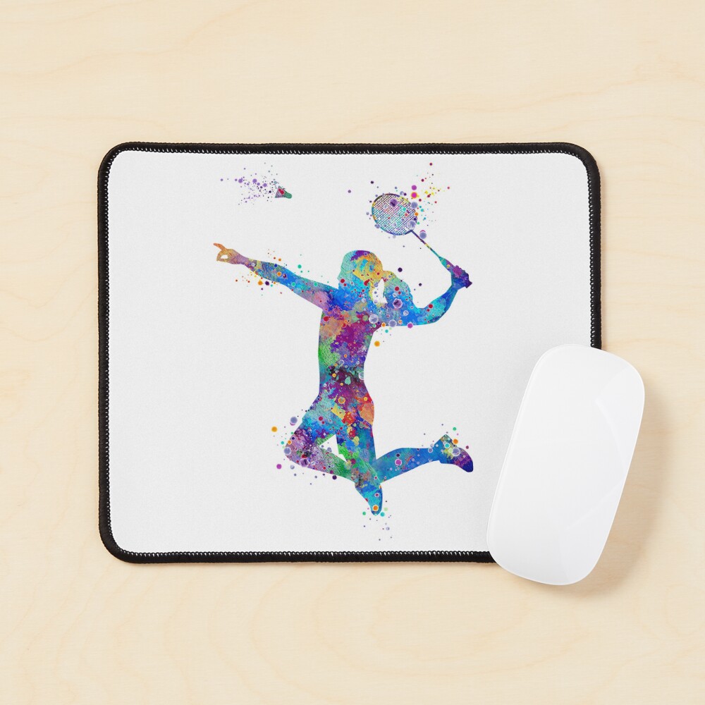 "Girl Badminton Player Watercolor Silhouette" Poster for Sale by ...