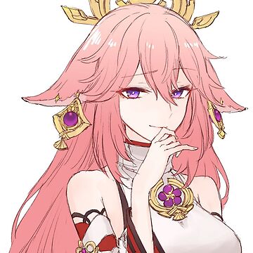 "Yae Miko Smug Genshin Impact" Sticker for Sale by Joshua Cholick ...