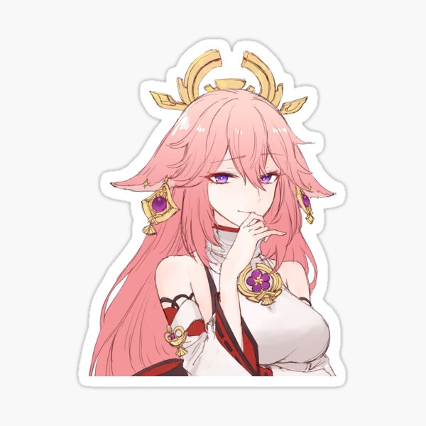 "Yae Miko Smug Genshin Impact" Sticker for Sale by Joshua Cholick ...
