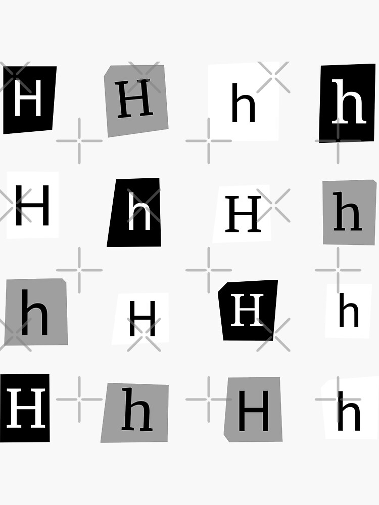 "Newspaper clippings letter H set" Sticker for Sale by Words-Artist ...