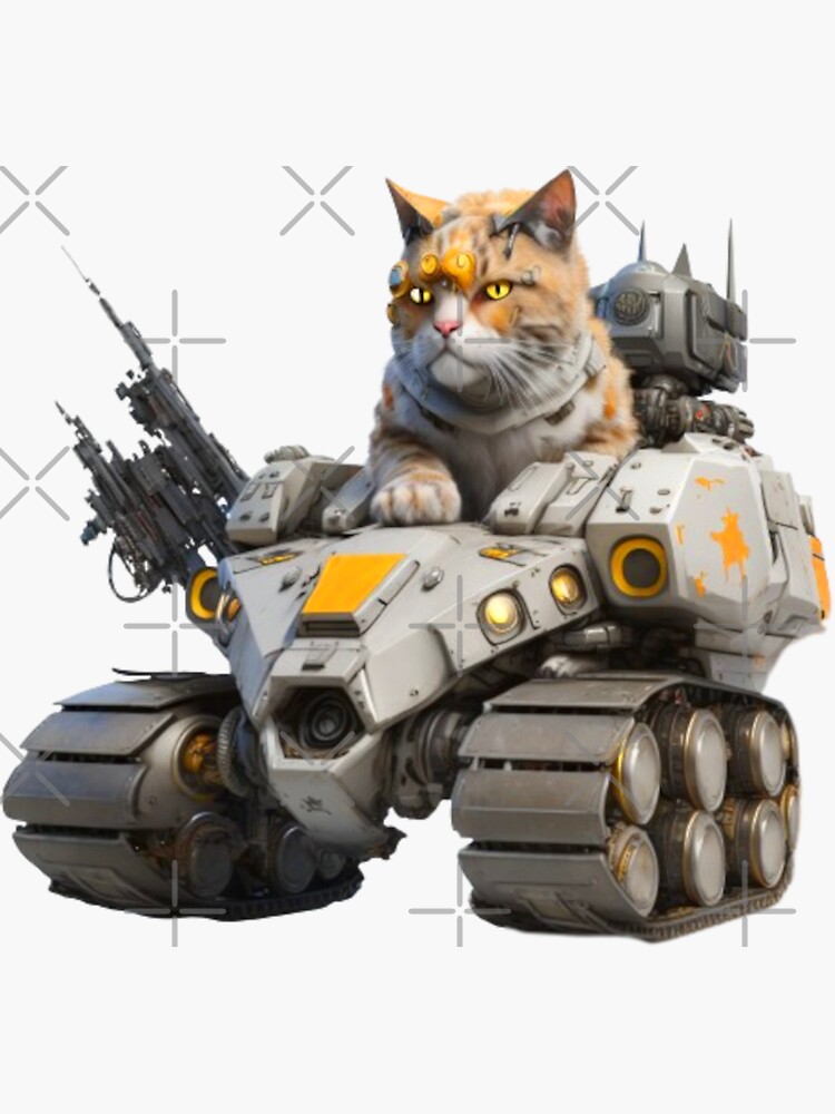 "Mech Cat v01" Sticker for Sale by phooey123 | Redbubble