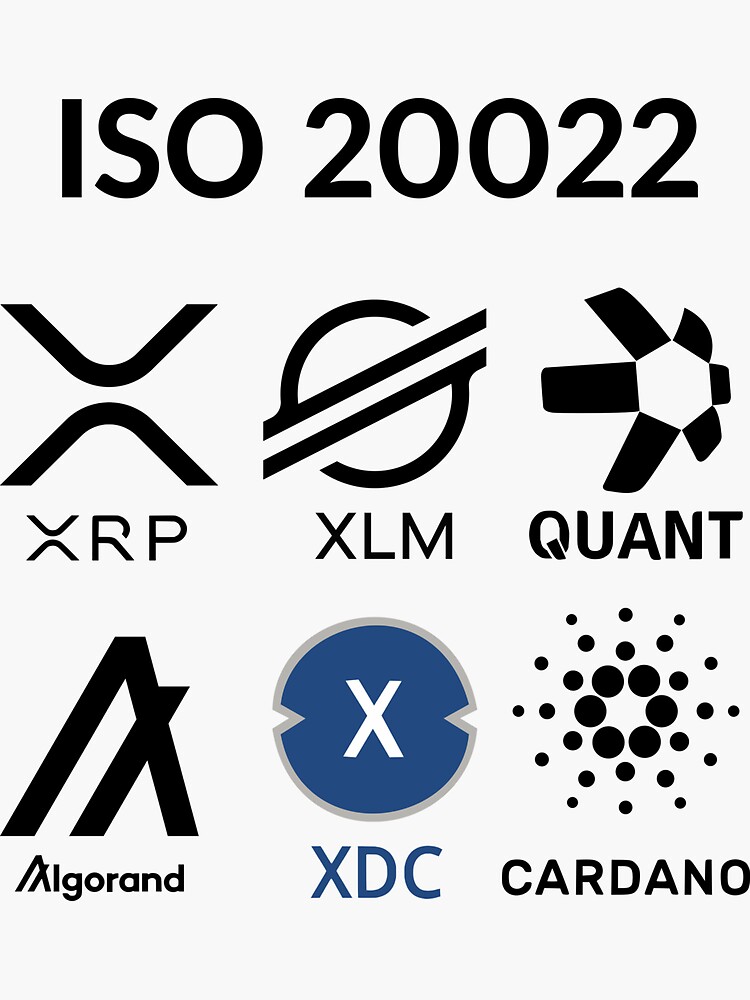 "ISO 20022 Quant XRP XLM XDC ADA ALGO" Sticker for Sale by PopFoxT-shirts | Redbubble