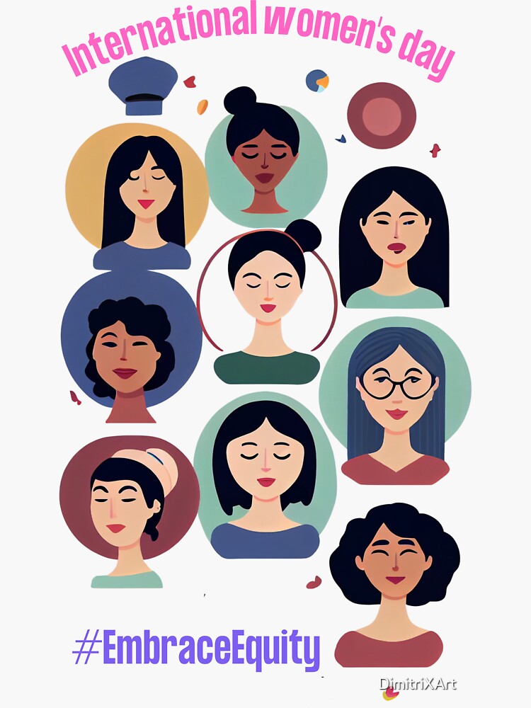 "International Women's Day 2023 Embrace Equity 8 March 2023 Sticker" Sticker for Sale by ...