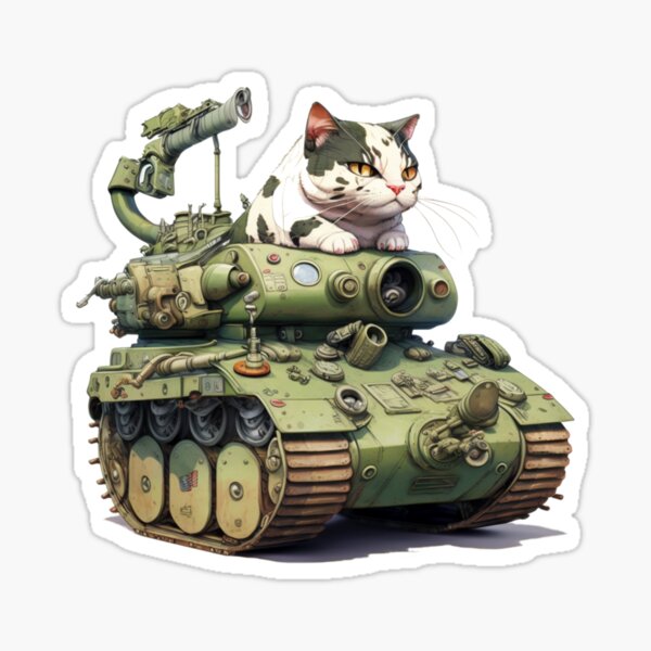 "Cat in Tank" Sticker for Sale by Sejenator | Redbubble