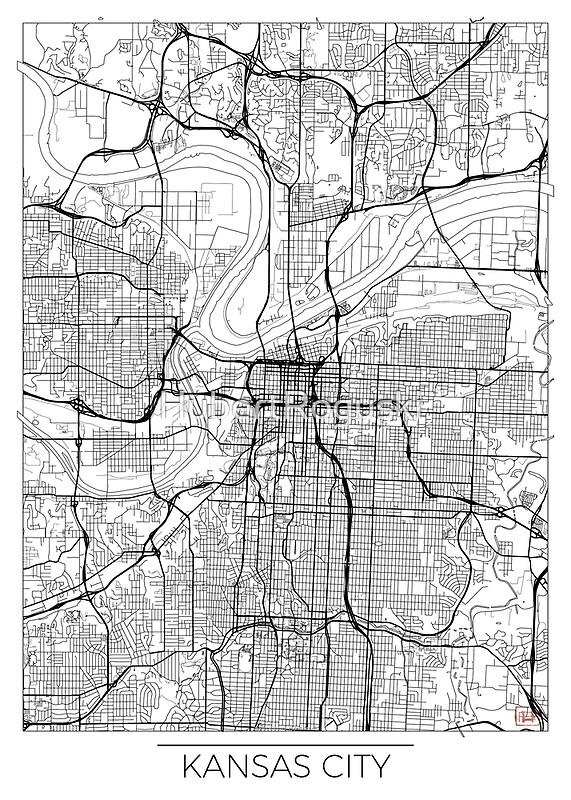 "Kansas City Map Minimal" by HubertRoguski | Redbubble