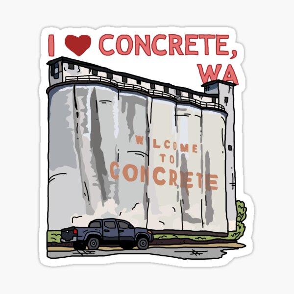 "I Love Concrete, Washington" Sticker for Sale by Tyler Kemp | Redbubble