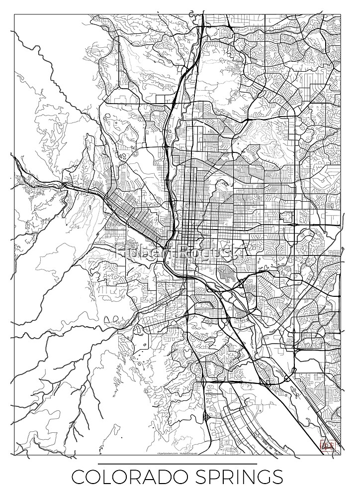 "Colorado Springs Map Minimal" by HubertRoguski | Redbubble
