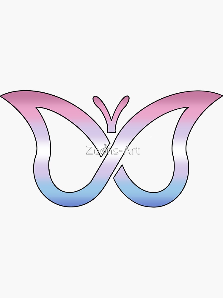 "ADHD and Bigender Pride Butterfly" Sticker for Sale by Zeons-Art | Redbubble