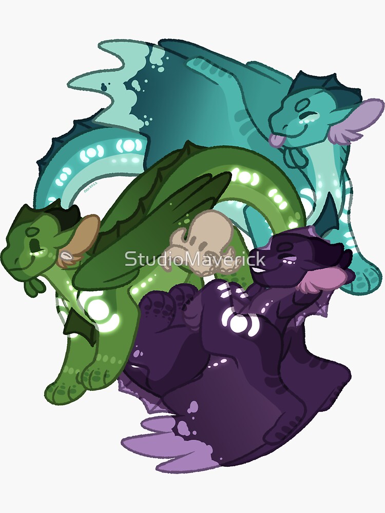 "Cowrie, Ripple, and Clearpool - WOF Wings of Fire" Sticker for Sale by ...