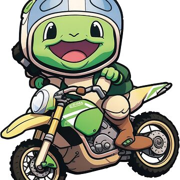 "Cute turtle driving a dirt bike motorcycle" Sticker for Sale by Marcus ...