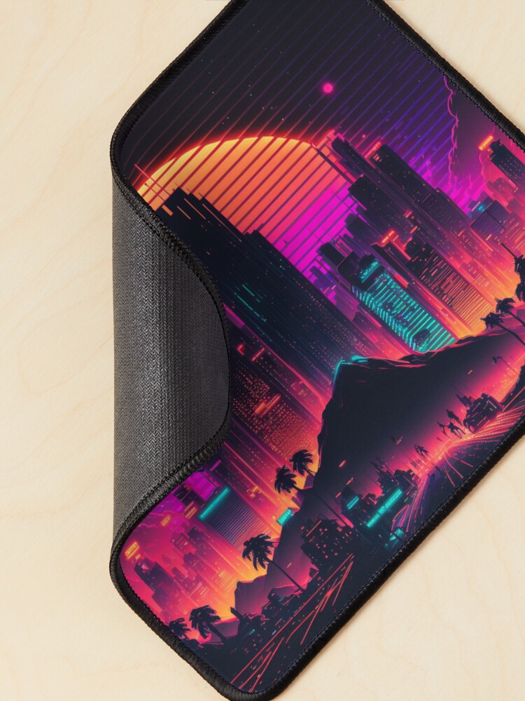 "Neon Nights: A Synthwave Sunrise" Mouse Pad for Sale by Nightarcade ...
