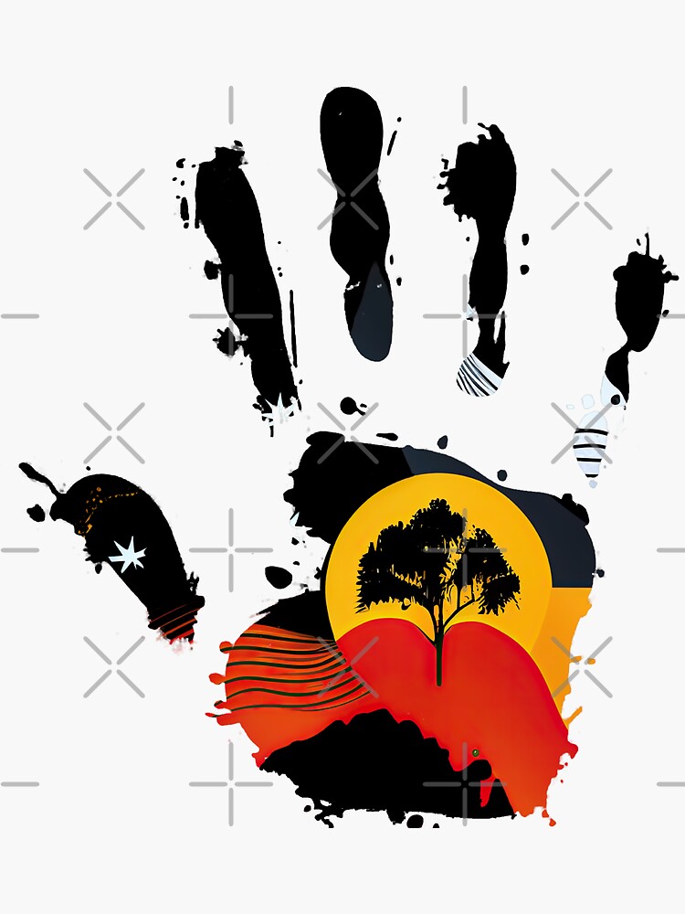 "Aboriginal Flag Hand" Sticker for Sale by FirasChakroun | Redbubble