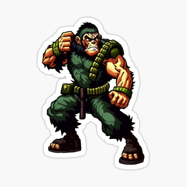 "Ape Pocalypse Now 16-bit Fighter No.1" Sticker for Sale by ...
