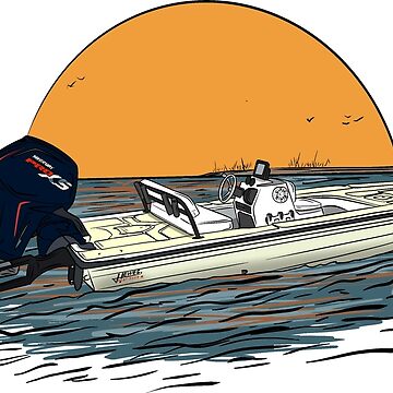 "Hewes Redfisher Bay Boat" Sticker for Sale by Statepallets | Redbubble