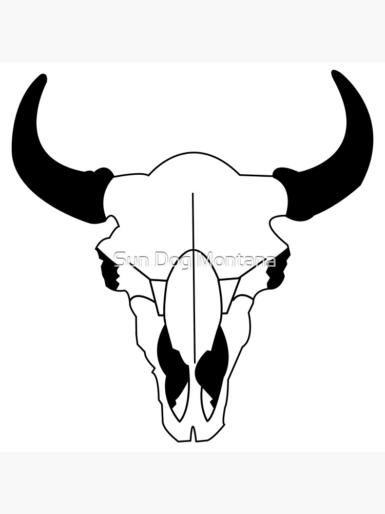 how to draw a bison skull