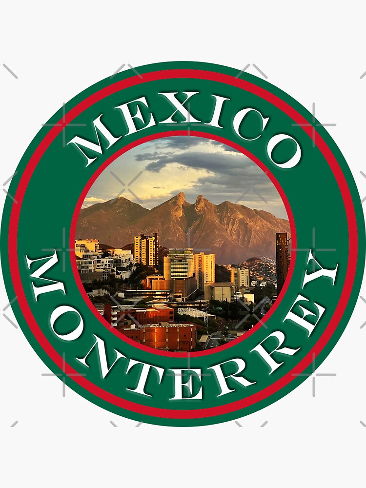 "Mexico Monterrey Mountain Peak - Passport Stamps Collection" Sticker ...