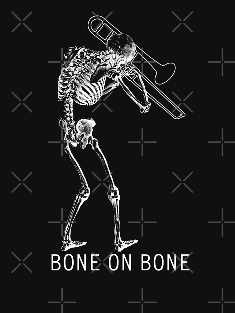 "Bone on Bone Trombone-Playing Skeleton" Essential T-Shirt for Sale by ...