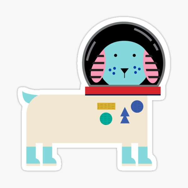 "cute space dog with astronaut helmet" Sticker for Sale by Sally ...