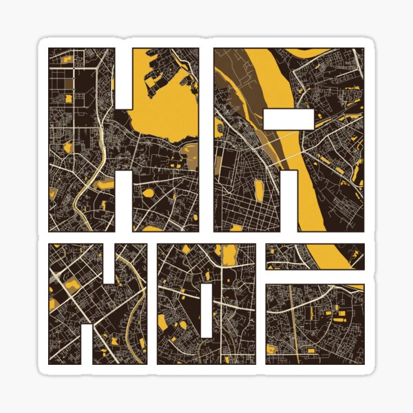 "Hanoi City Map of Vietnam - Pastel" Sticker for Sale by deMAP | Redbubble