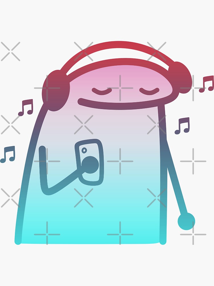"Flork meme Music & Headphone - Ombré edition " Sticker for Sale by ...
