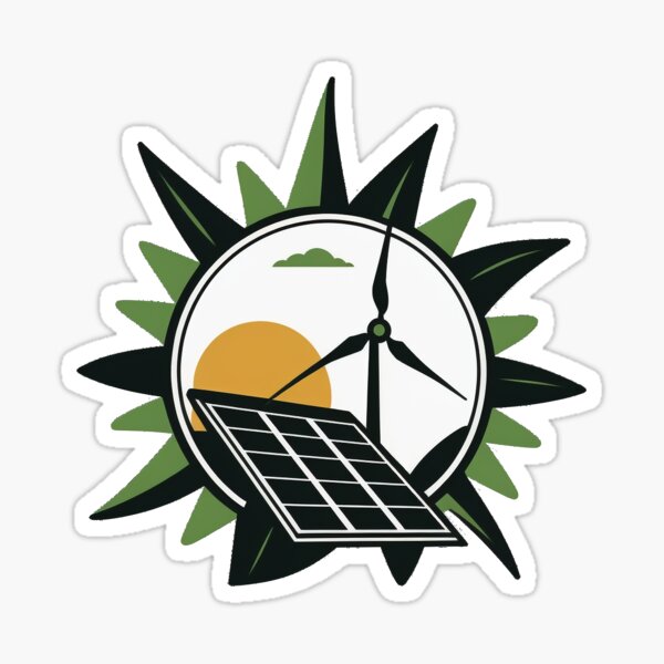 "Support Renewable Energy with Our Cartoon Wind Turbine and Solar Panel ...