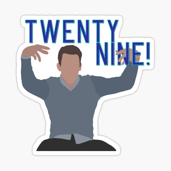"29!" Sticker for Sale by gbrunken | Redbubble