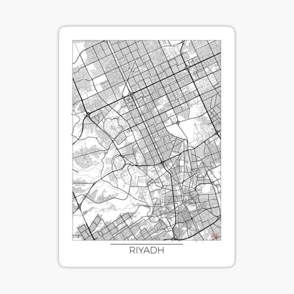 "Riyadh Map Minimal" Sticker for Sale by HubertRoguski | Redbubble