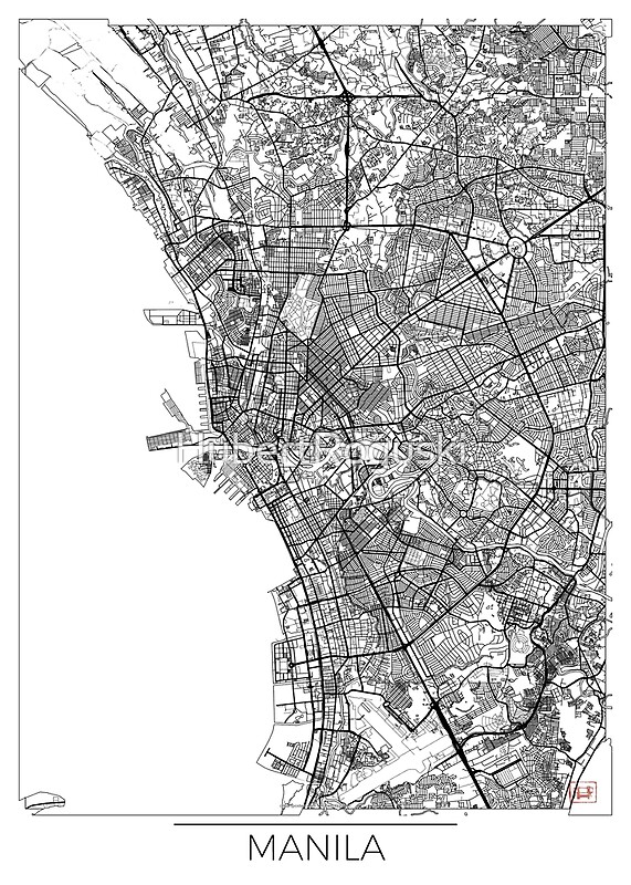 "Manila Map Minimal" by HubertRoguski | Redbubble