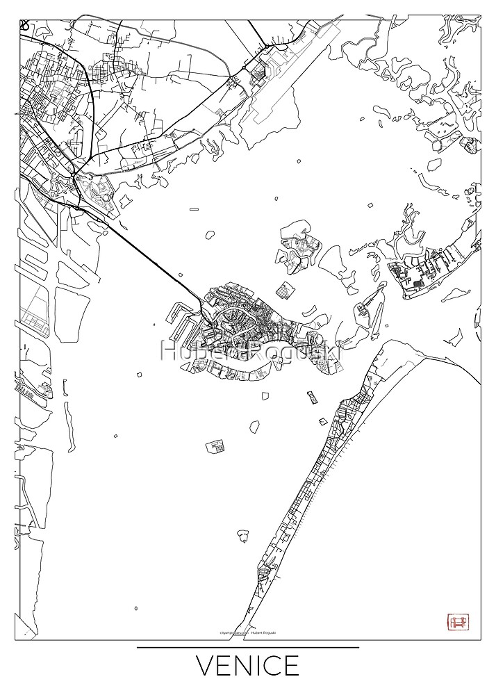 "Venice Map Minimal" by HubertRoguski | Redbubble