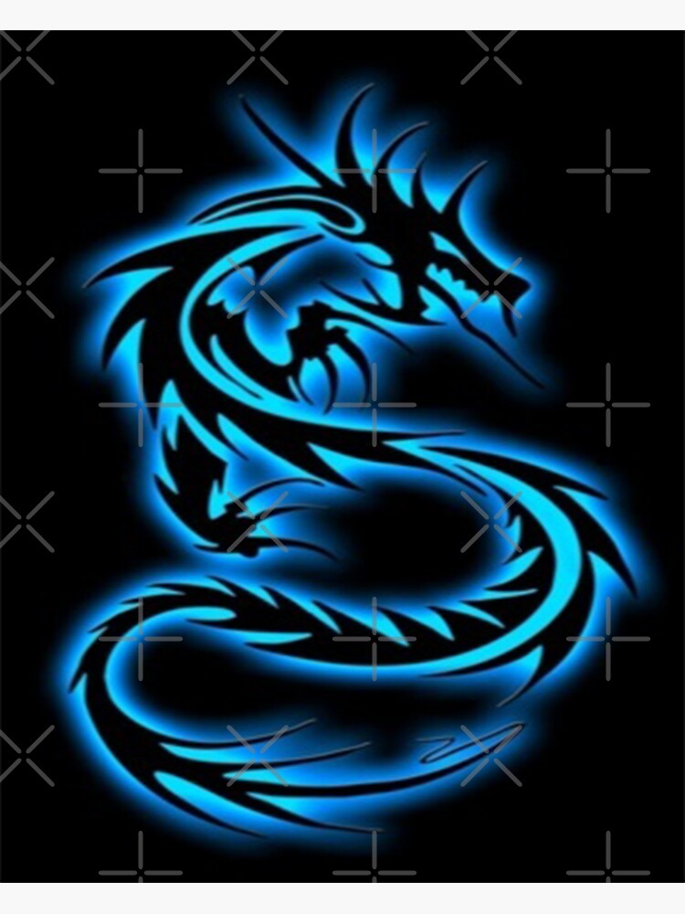 "Blue Neon Dragon" Sticker for Sale by leen12 | Redbubble