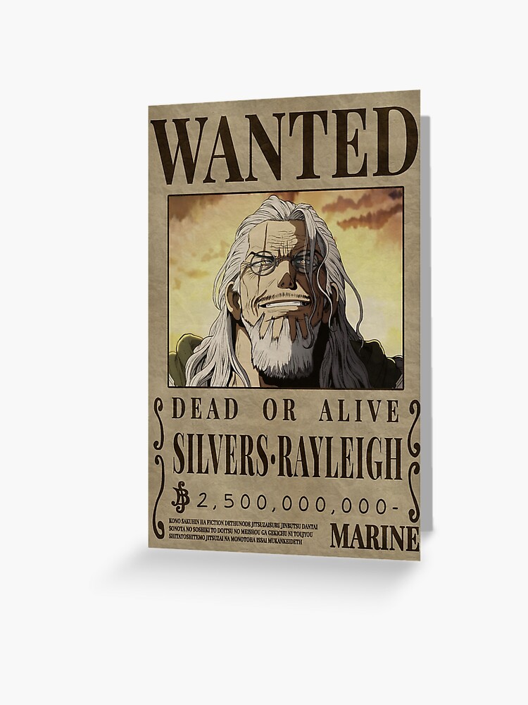 "Silvers Rayleigh One Piece Bounty Dark King reighley Wanted" Greeting ...