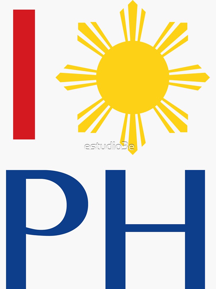 "I heart Philippines Sun" Sticker by estudio3e | Redbubble