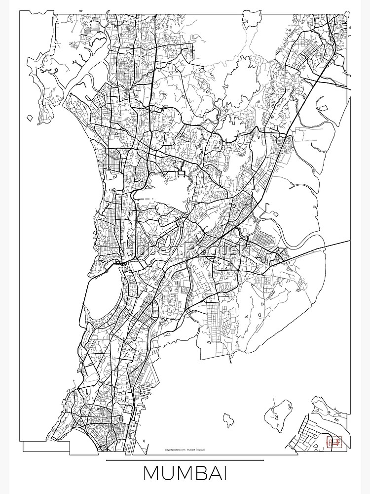 "Mumbai Map Minimal" Canvas Print for Sale by HubertRoguski | Redbubble