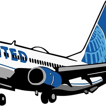 "United Airlines 737-800" Sticker for Sale by JLeftovers | Redbubble