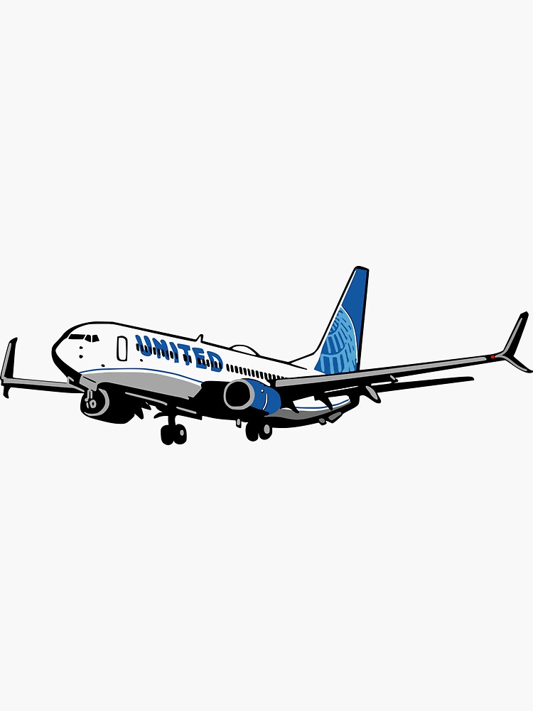 "United Airlines 737-800" Sticker for Sale by JLeftovers | Redbubble