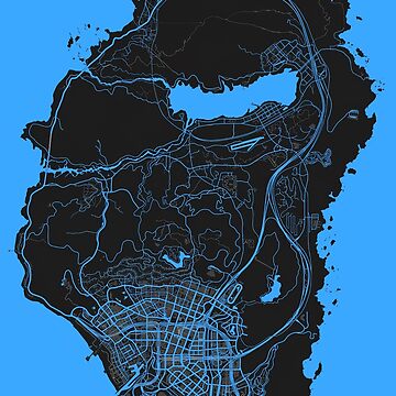 "Los Santos Map" Sticker for Sale by Power Up Prints | Redbubble