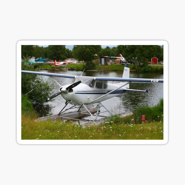 "White, navy & grey float plane, Alaska" Sticker for Sale by FranWest ...
