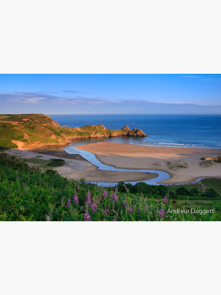 "Three Cliffs Bay" Art Print for Sale by andrewdoggett | Redbubble