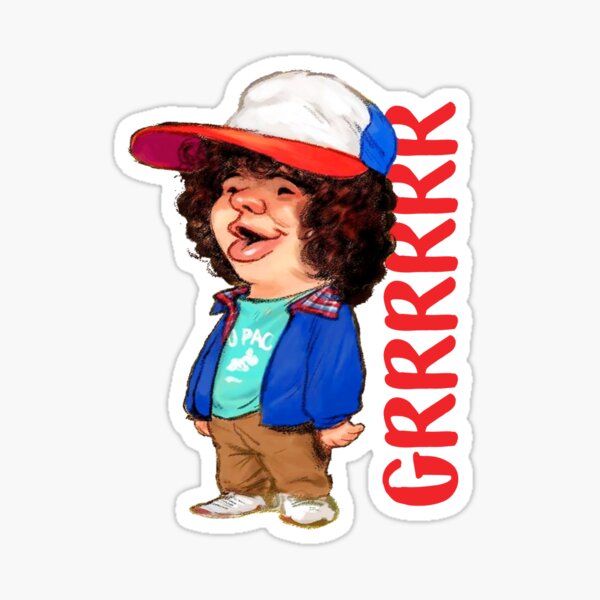 "Stranger Things Dustin Grrrr" Sticker for Sale by LeoZitro | Redbubble