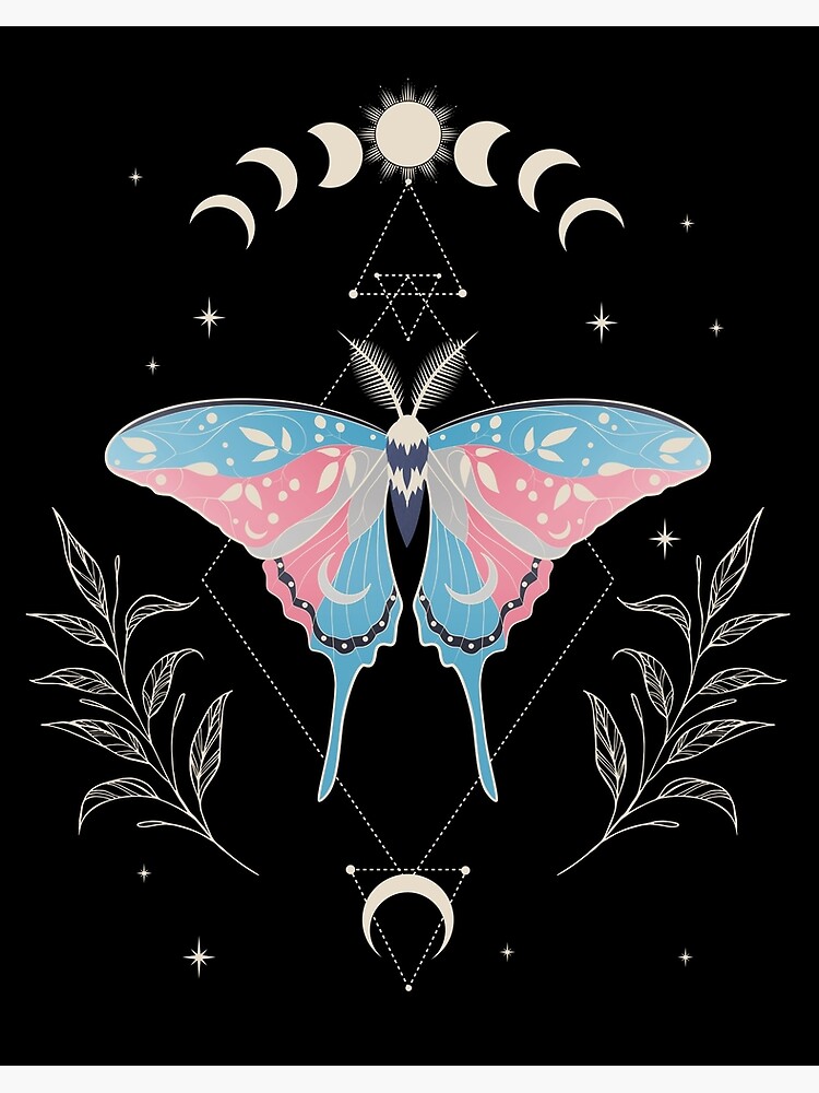 "Transgender Luna Moth Celestial Cottagecore LGBT Pride Flag" Art Board ...